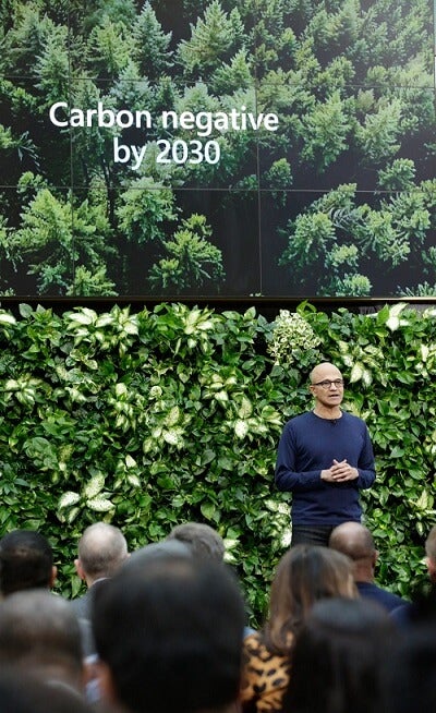 Microsoft’s Moonshot Plan to Reverse Its Lifetime CO2 Emissions by 2050
