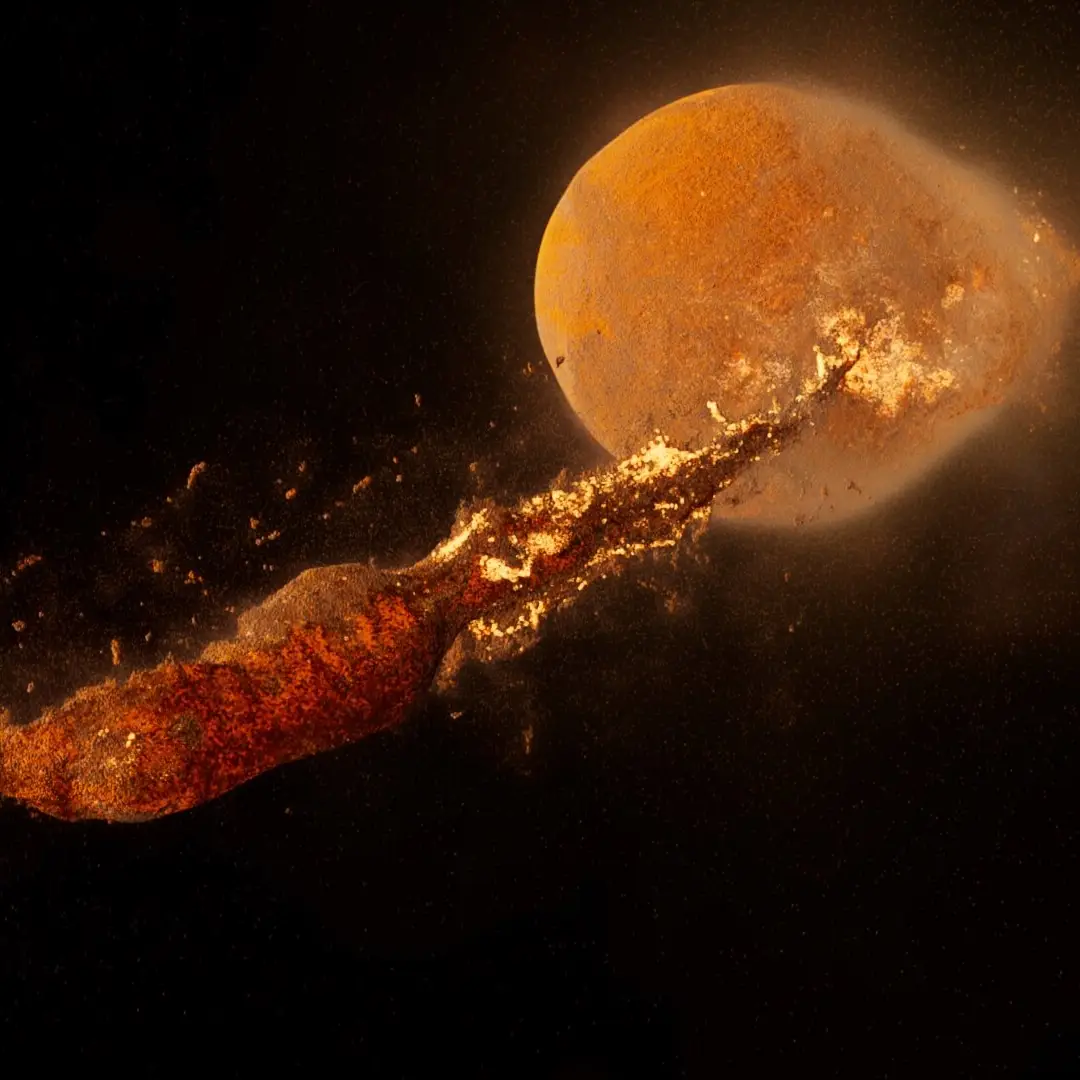 moon hitting earth simulation