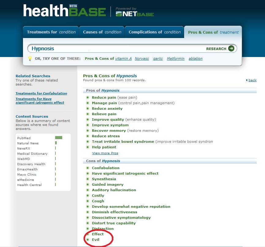 healthBase Medical Search Engine has Wins and Epic Fails